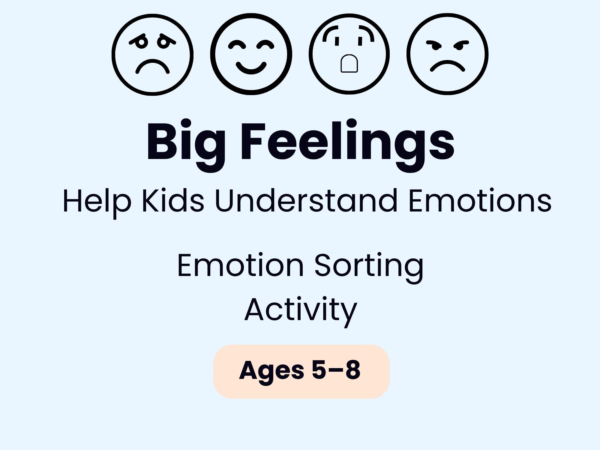 Emotion Sorting Activity for Kids | Social Emotional Learning Printable ...