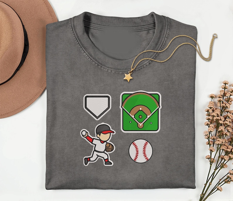 Baseball Icons Embroidery Pack - Pitcher Field Home Plate Ball Digital ...