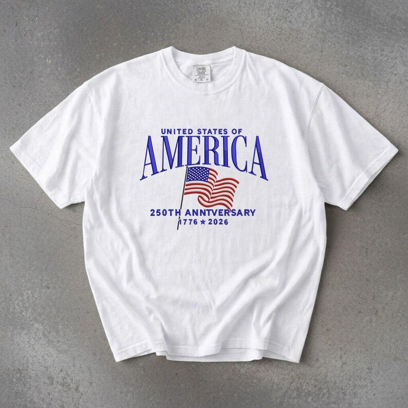 United States of America 250th Anniversary Embroidery Design ...