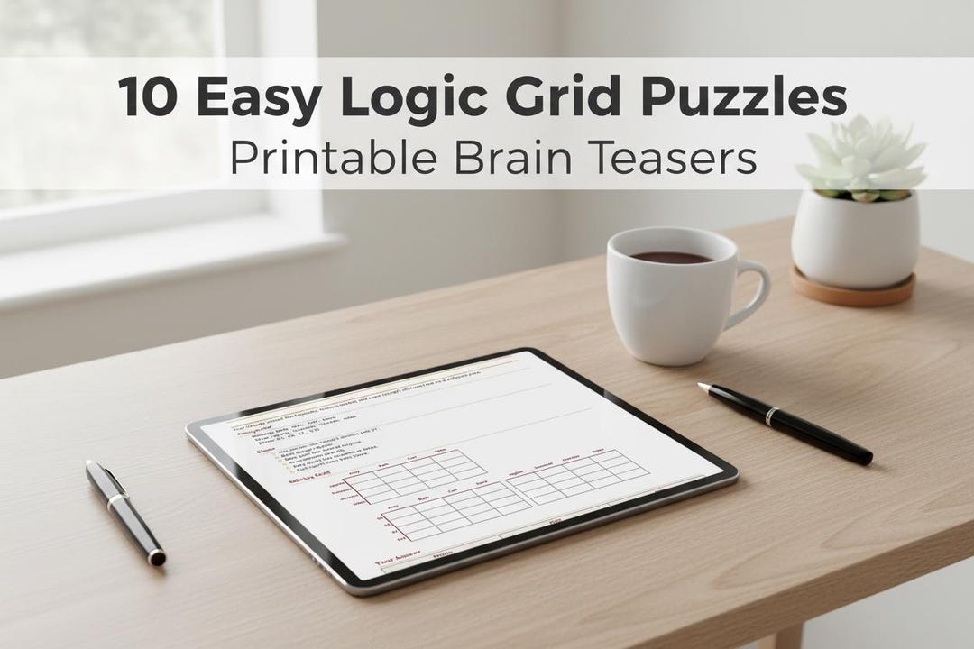 10 Easy Logic Grid Puzzles | Beginner Brain Teasers (PDF Download) - Etsy
