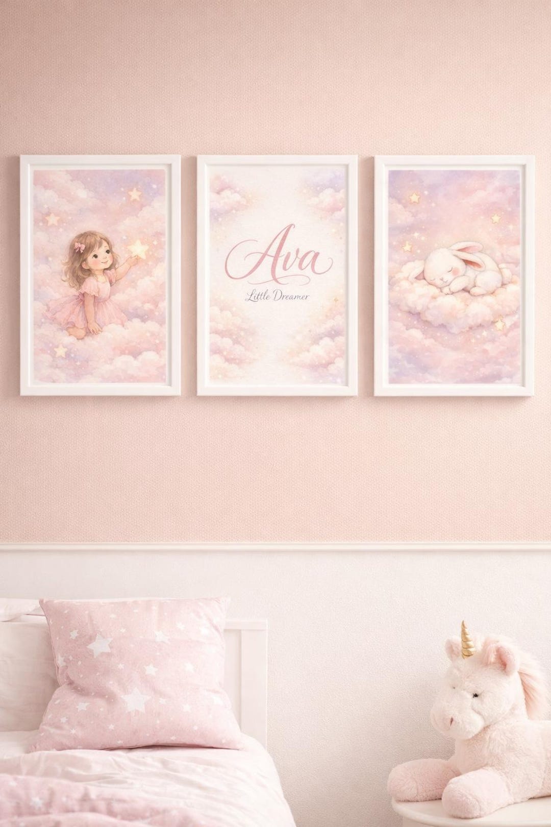 Personalized Ava Name Print | Little Dreamer Nursery Wall Art (PDF) - Etsy