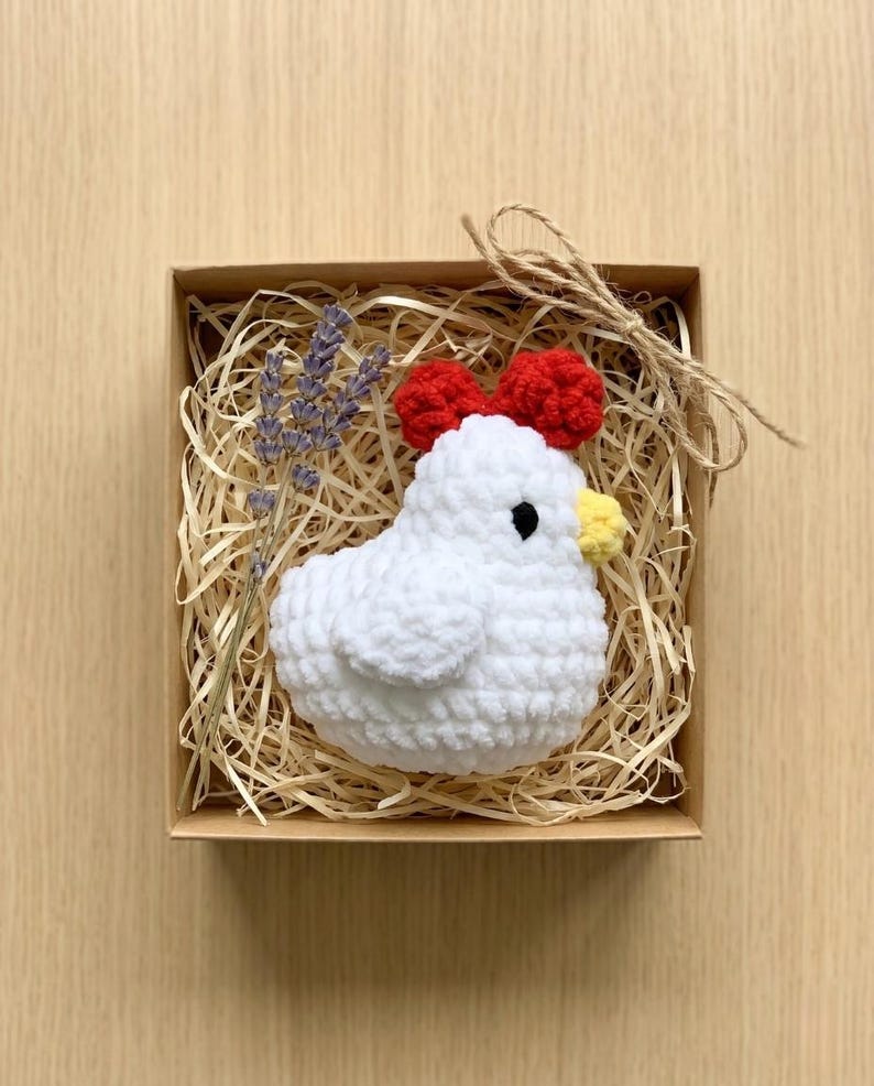 Chicken Amigurumi Crochet Pattern, Chubby Farm Animal Toy, Cute Plush ...