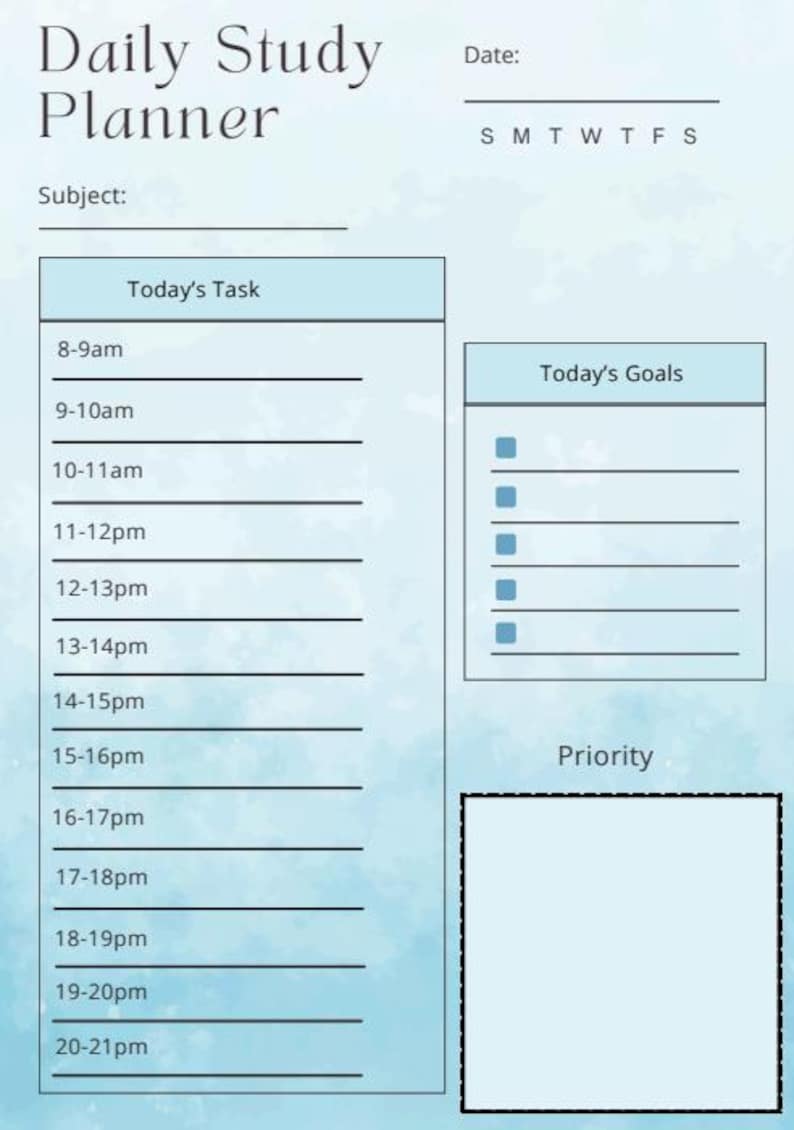 GCSE & A Level Study Planner PDF | Printable Digital Planner | Exam ...
