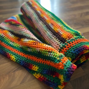 Vintage Multicolor Crochet Afghan Blanket 48x58 - Etsy