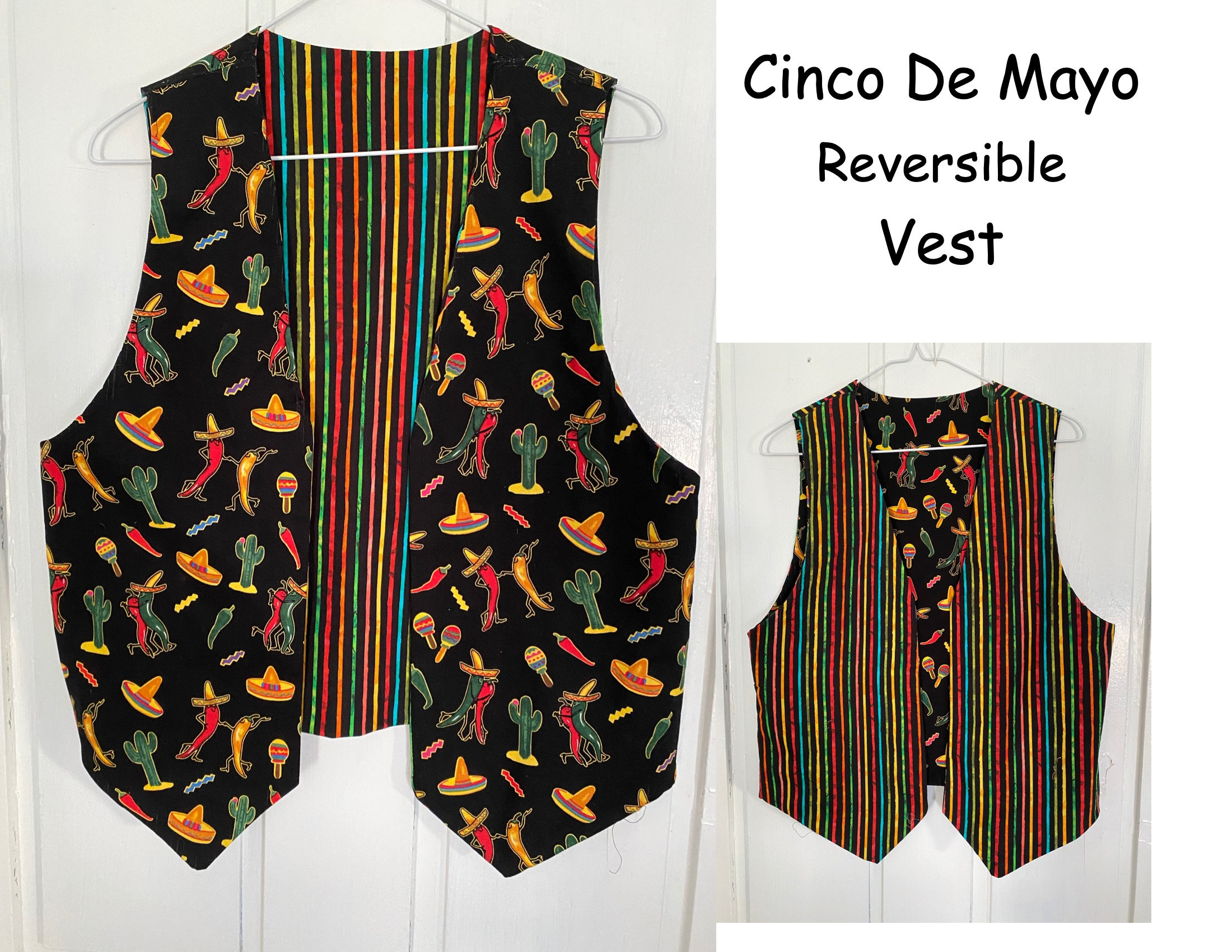 Vesties Cinco De Mayo Reversible Men's Women's Mexican Holiday Vest - Etsy