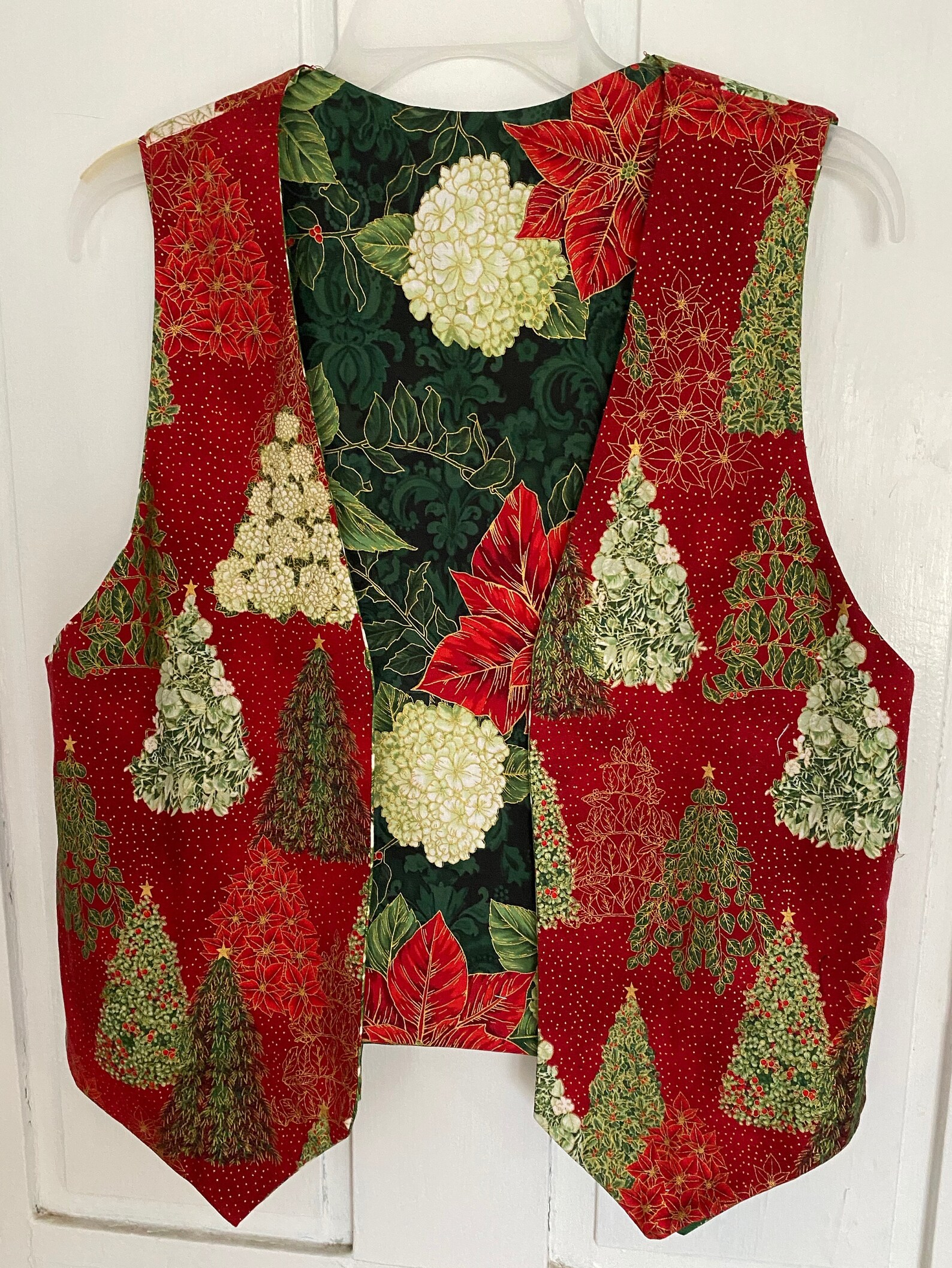 Vesties Snow Flower Poinsettia,christmas Trees Reverse Men's Women's ...