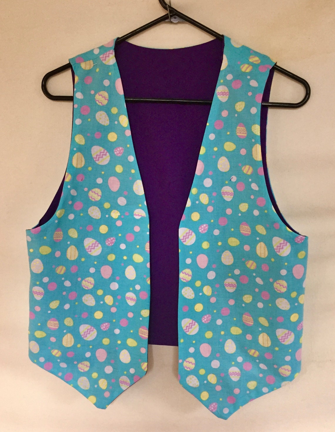 Vesties Easter Egg Men's Women's Holiday Vest Purple Reverse - Etsy