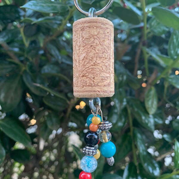 Wine Cork Keychain - Etsy
