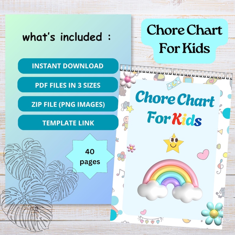 Editable & Printable Kids Chore Chart Planner | Daily Routine, Behavior ...