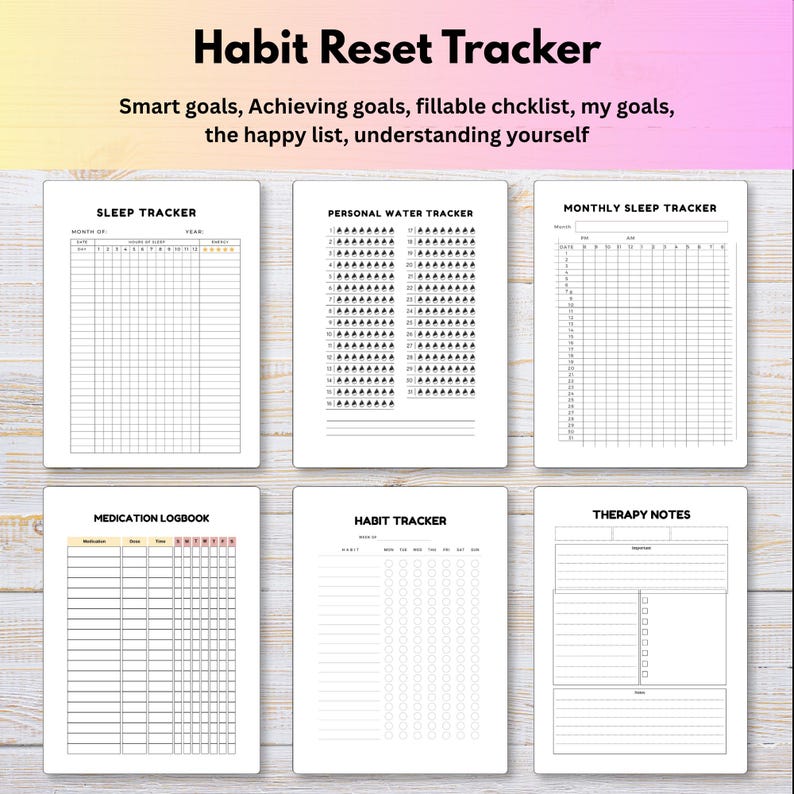 Habit Reset Tracker Printable PDF | Daily Routine, Productivity Tracker ...