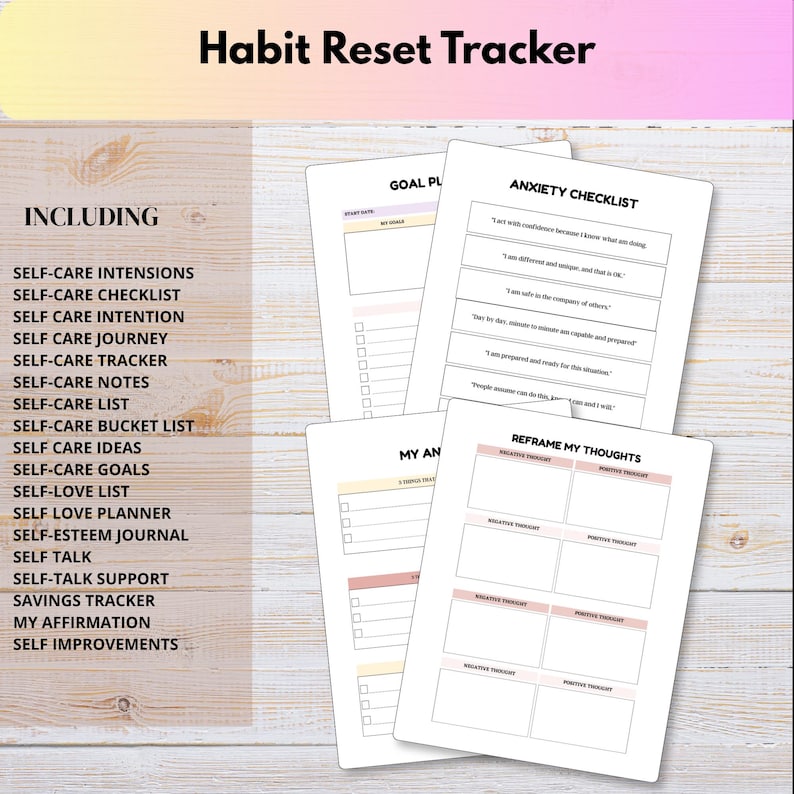 Habit Reset Tracker Printable PDF | Daily Routine, Productivity Tracker ...