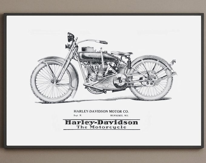 Antique Harley-davidson MOTORCYCLE Harley Motor Cycle Advertising Wall ...