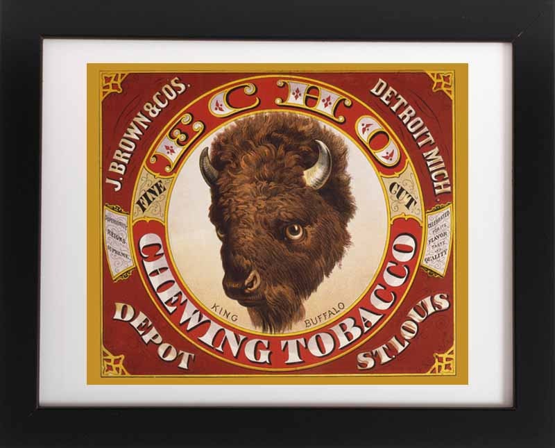 Antique Echo KING BUFFALO Head Bison Chewing Tobacco Western RP Fine ...