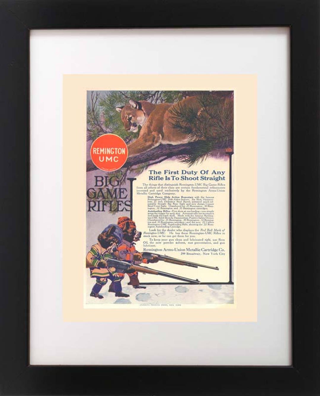 Antique Remington UMC Big Game Rifle MOUNTAIN LION Hunting Gun ...