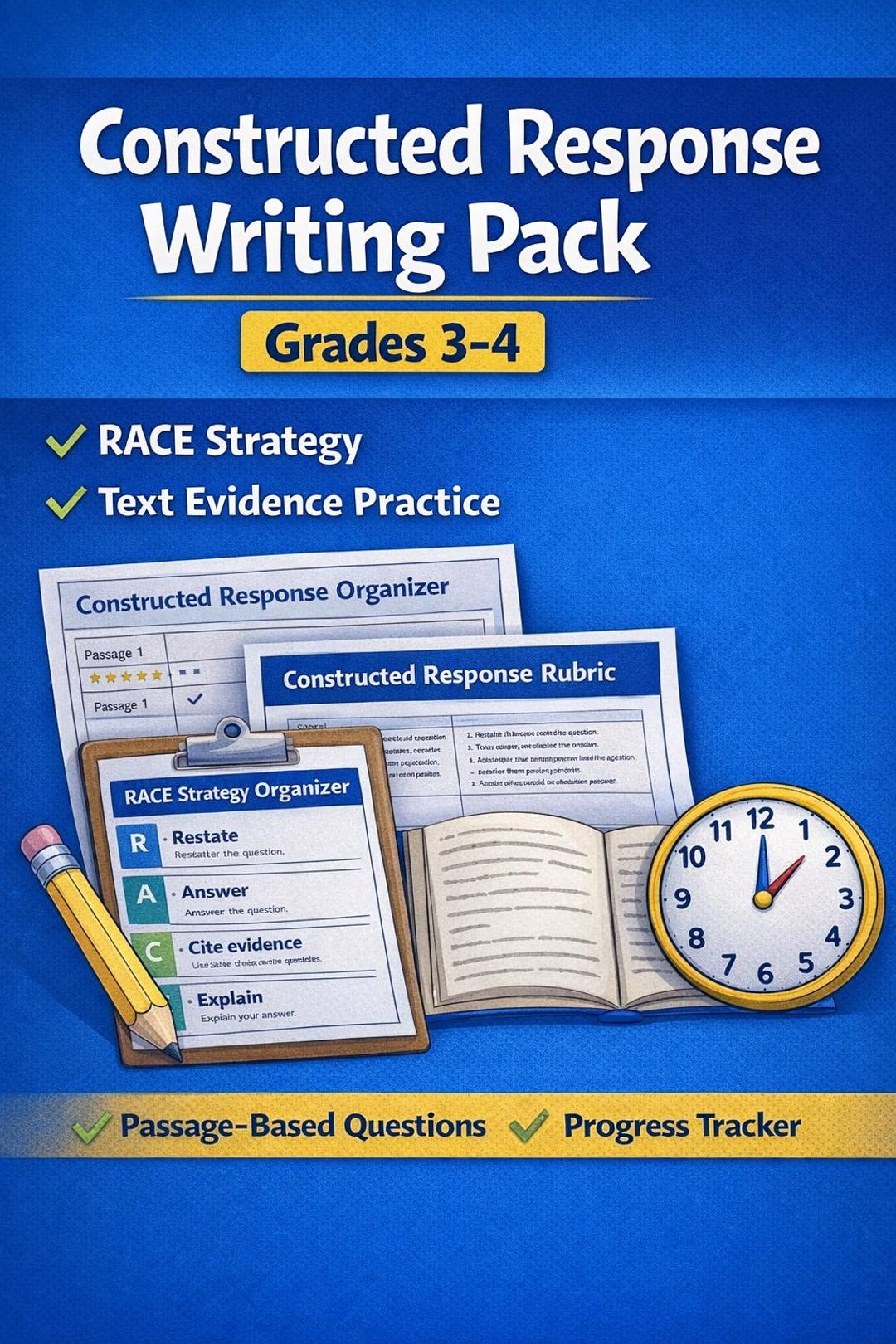 Constructed Response Writing Pack Grades 3–4: Text Evidence & RACE ...