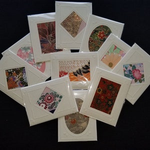 Kimono Fabric Textile Card Mini Packs - Set of 3 Assorted - Etsy