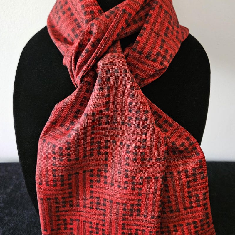 Red Kimono Silk Scarf - Etsy
