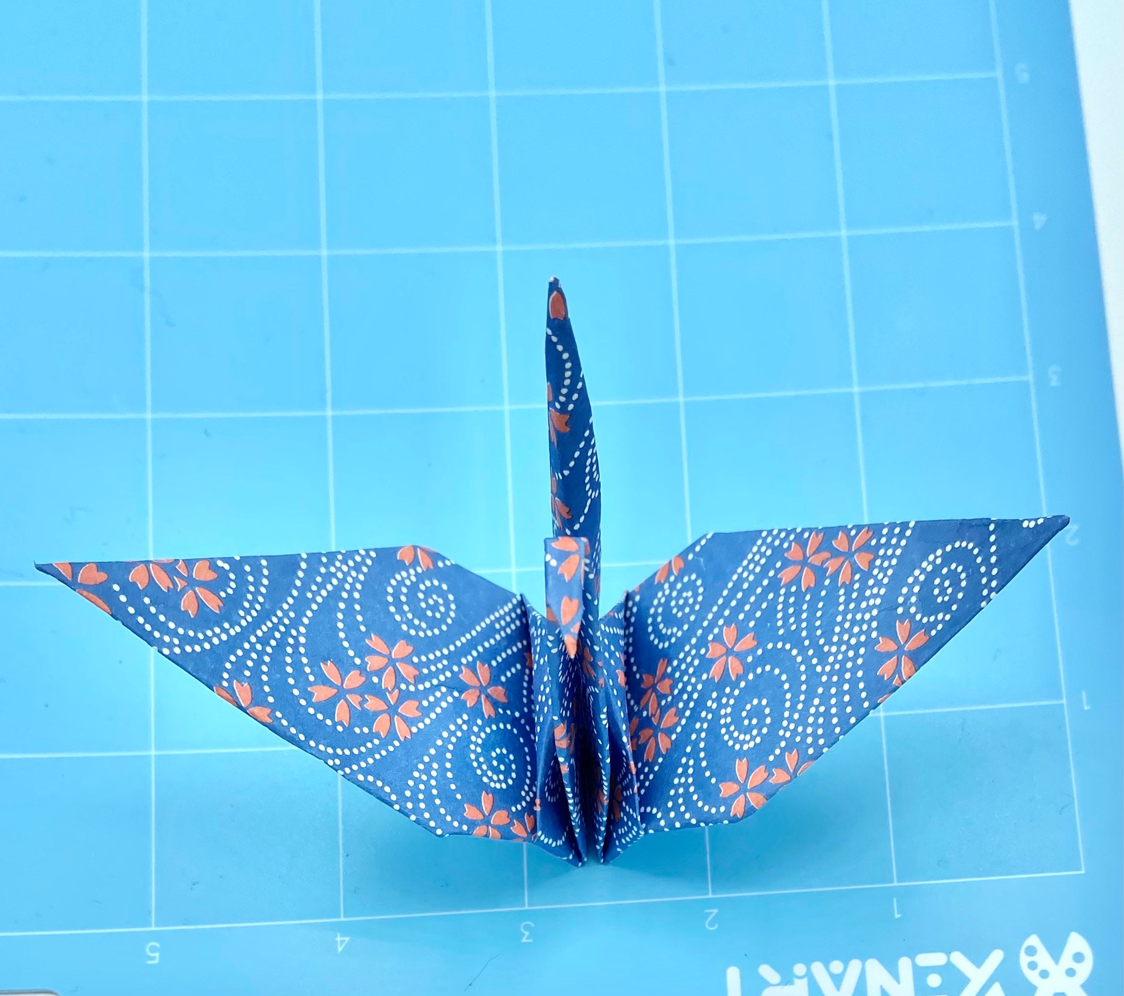 Blue Sakura Origami Crane Orizuru Origami crane Orizuru | Etsy