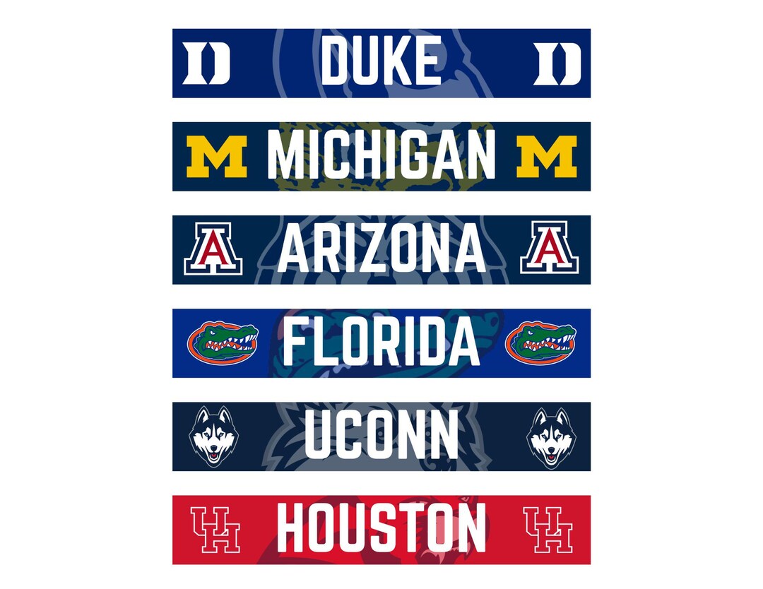 March Madness 2026 Team Nameplates W/ Alternate Logos | Printable NCAA ...
