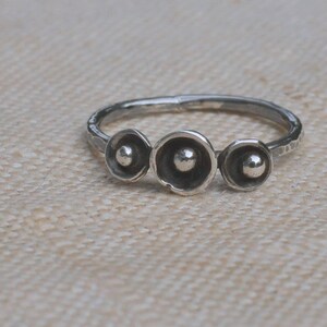 Sterling Silver Flower Buds Ring, Hand Forged - Etsy