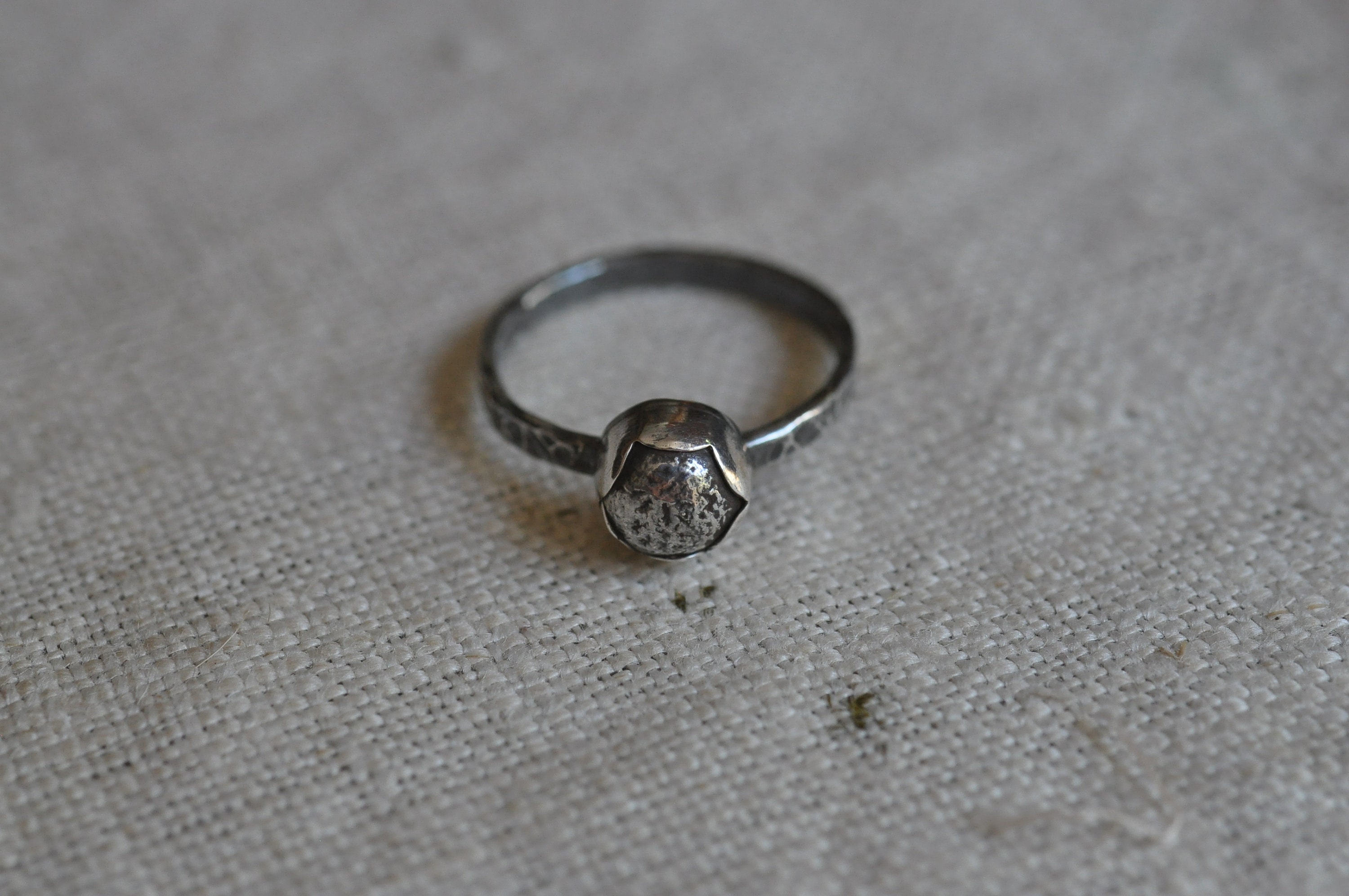 Sterling Silver Cabochon Ring Unique Hand Forged Hammered - Etsy UK