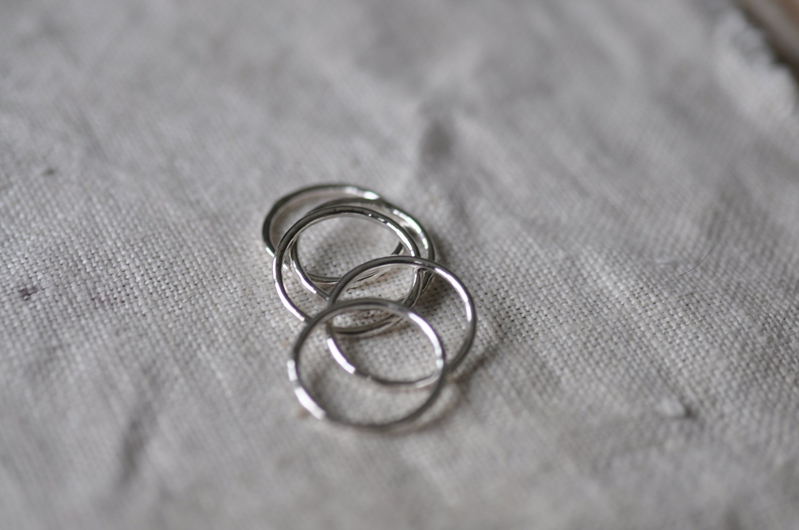 Five Hand Forged Sterling Silver Hammered Stacking Rings - Etsy