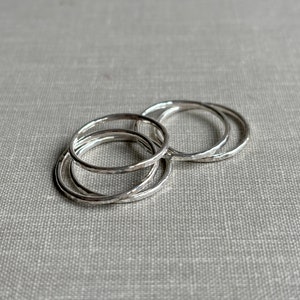 Five Hand Forged Sterling Silver Hammered Stacking Rings - Etsy