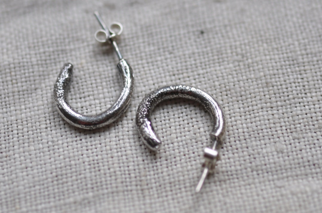 Sterling Silver Reticulated Small Loop Earrings - Etsy