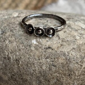 Sterling Silver Flower Buds Ring, Hand Forged - Etsy