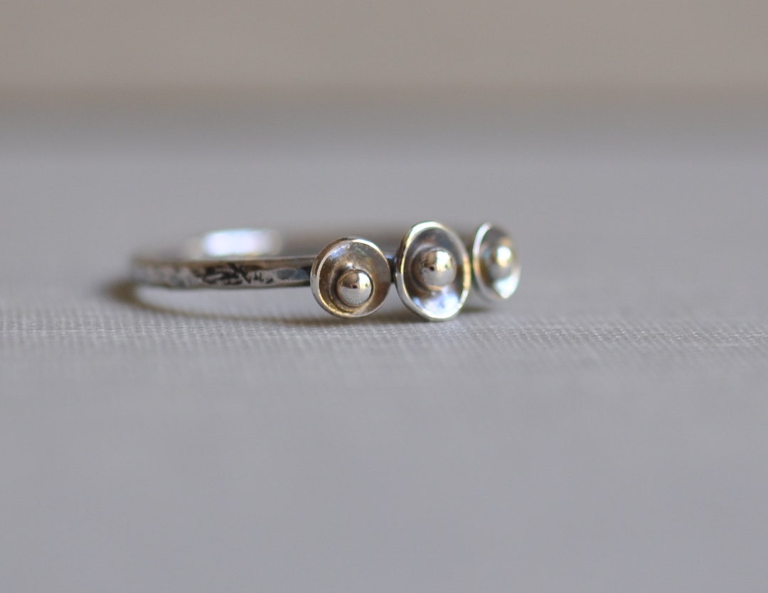 Sterling Silver Flower Buds Ring, Hand Forged - Etsy