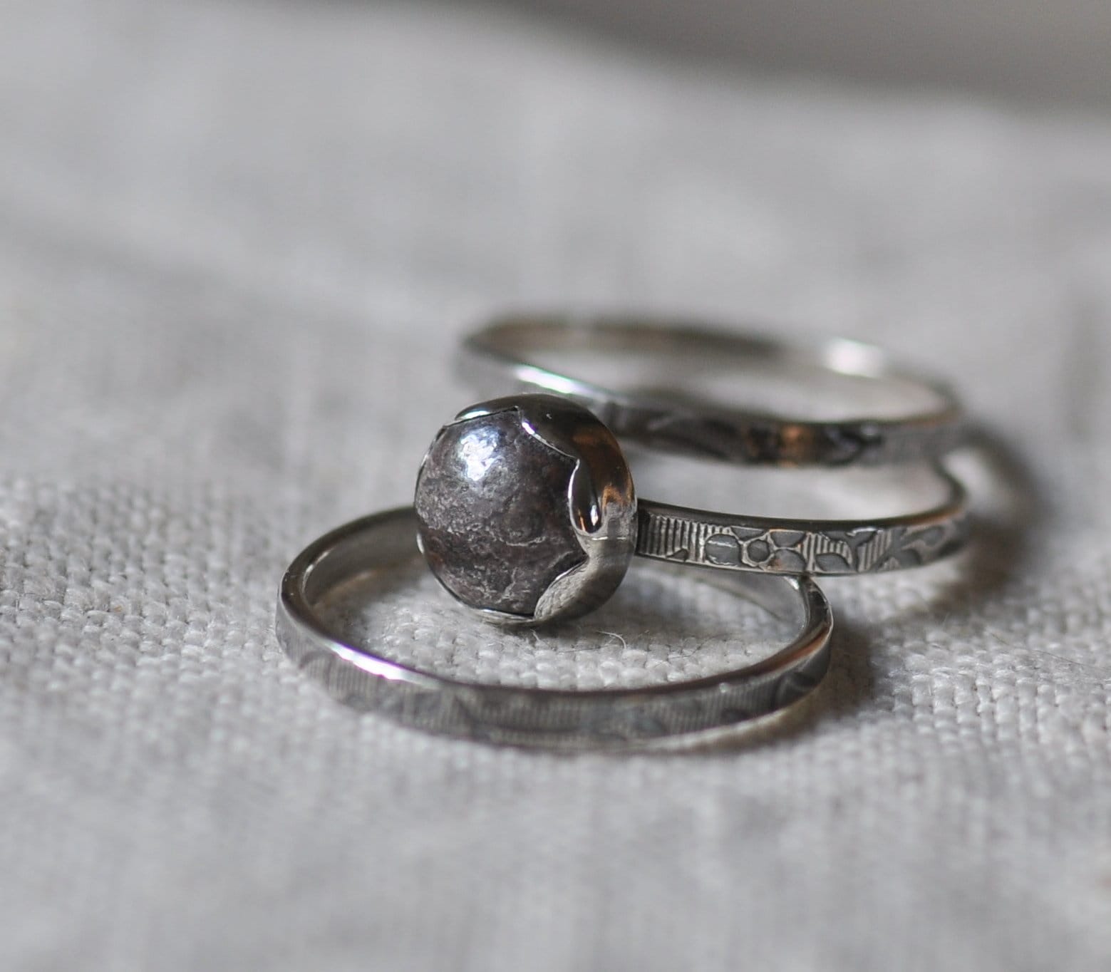 Sterling Silver Hand Forged Scallop Bud Ring | Etsy UK