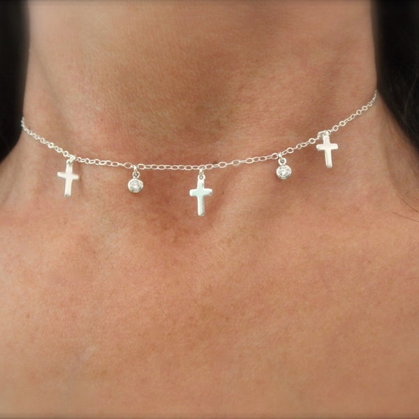 Cross Choker - Etsy