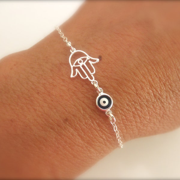Evil Eye Hand Bracelet - Etsy