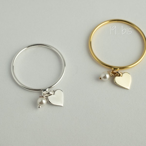 Personalised Heart Dangle Ring - Etsy