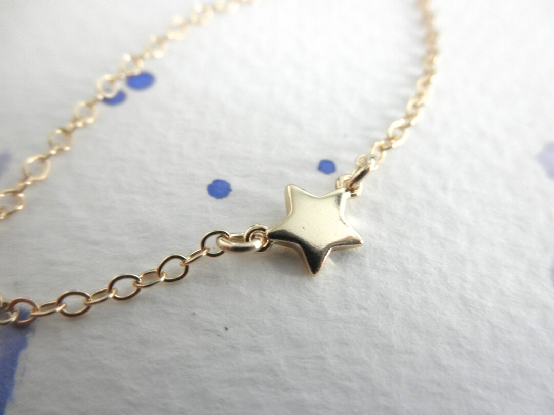 Mini Gold Star Necklace 14K Gold-filled Chain Single Star - Etsy