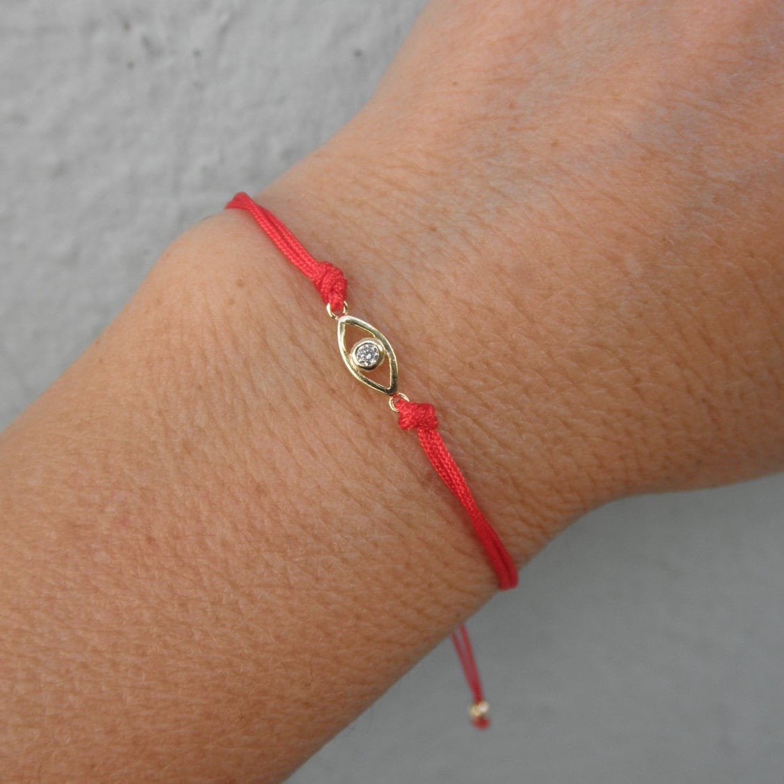 Mini Eye Cord Bracelet With Cz Tiny Cz Evil Eye Bracelet - Etsy Ireland