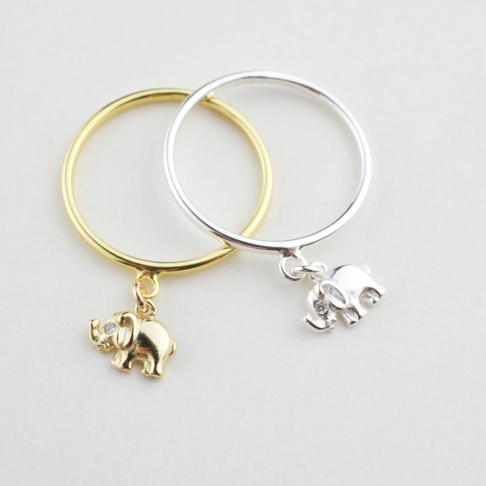 Elephant Dangle Ring - Tiny Elephant - Luck - Protection Amulet ...