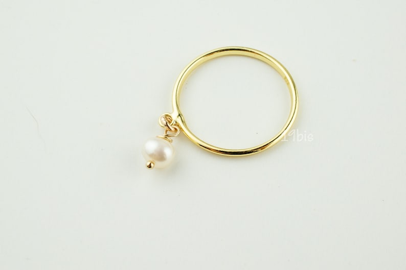 Pearl Dangle Ring Pearl Jewelry Freshwater Pearl Tiny | Etsy