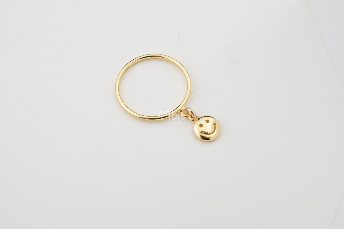 Smiley face ring emoji jewelry Happy face ring smiley | Etsy