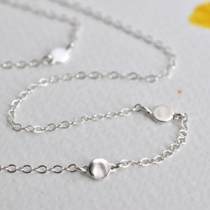 Disc Station Necklace - Multi Disc - - Silver Disc Necklace - Gold Disc ...