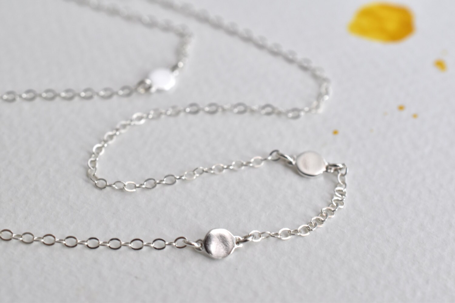Disc Station Necklace - Multi Disc - - Silver Disc Necklace - Gold Disc ...