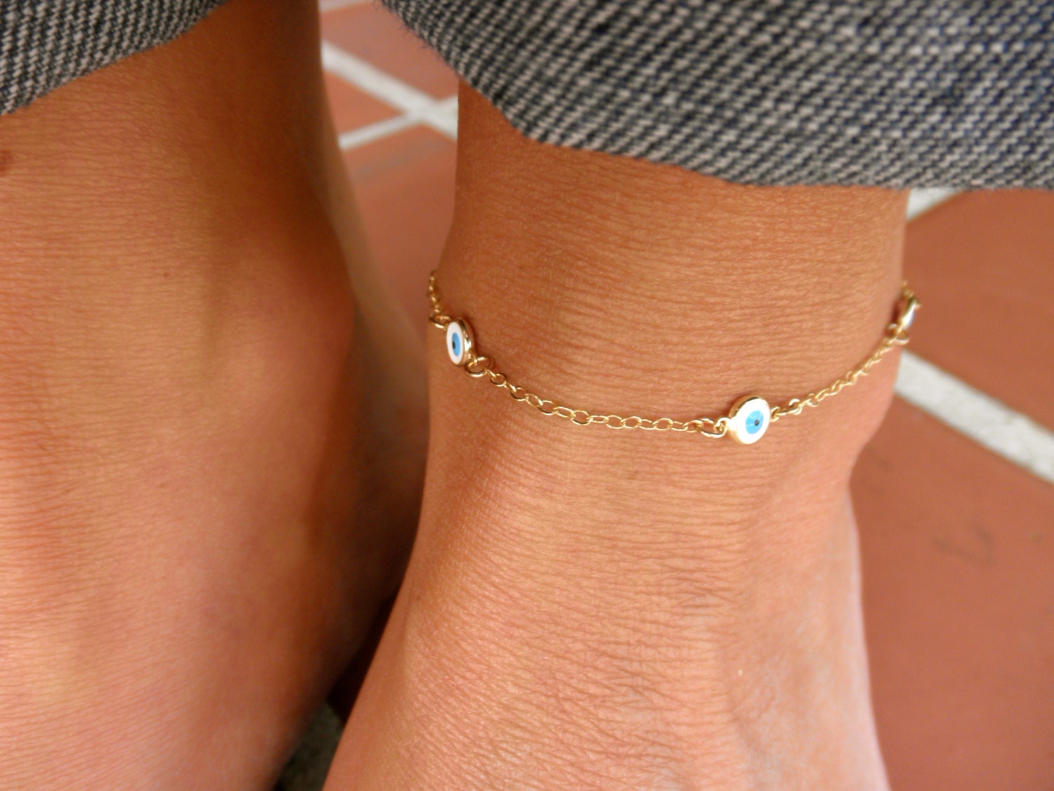 Evil Eye Anklet Multi Evil Eye Ankle Bracelet Protection - Etsy
