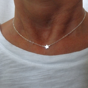 Tiny Star Necklace - Silver Star - Single Star Necklace - Teeny Tiny ...