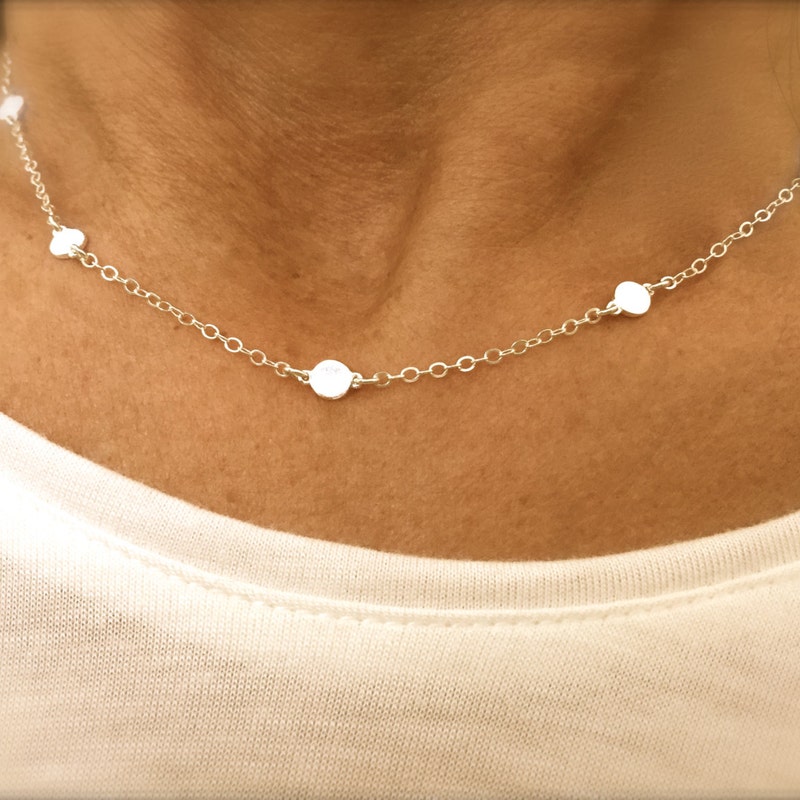 Gold Disc Necklace - Etsy