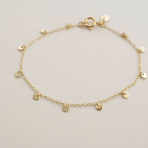 Tiny Disc Bracelet - Shimmer Bracelet -trendy Disc Bracelet - Mini Disc ...