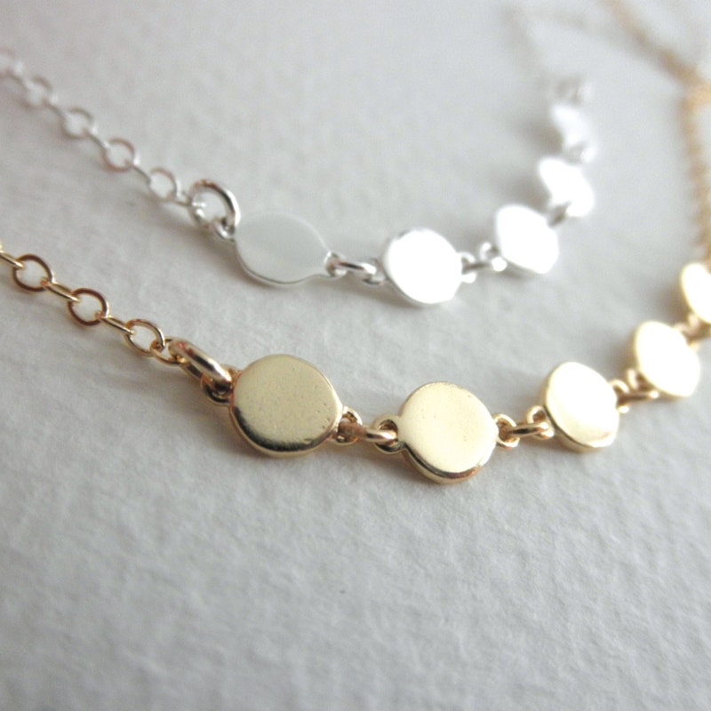 Silver Disc Necklace - Etsy