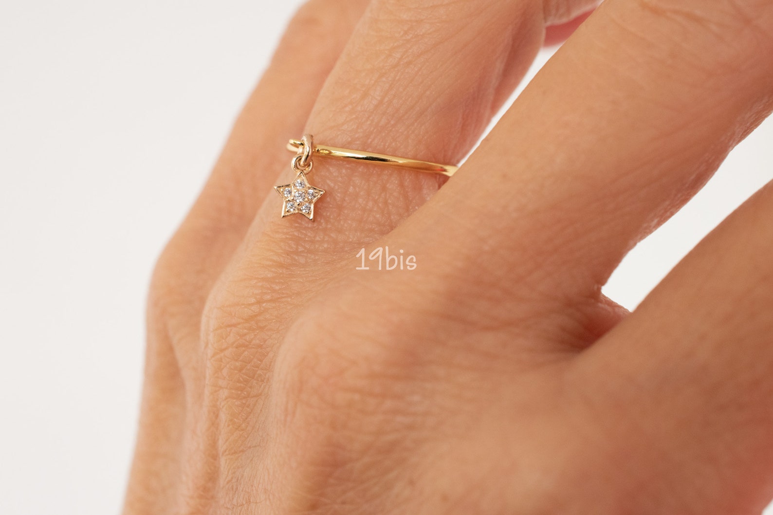 Star Dangle Ring Tiny Star Ring Celestial Ring Cz Star | Etsy