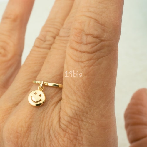Smiley Face Ring Emoji Jewelry Happy Face Ring Smiley - Etsy