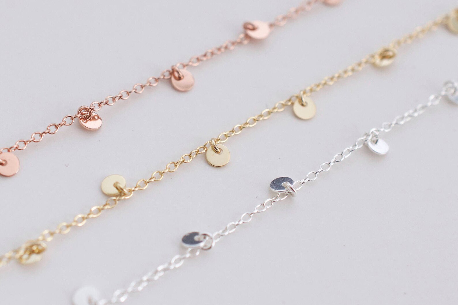 Tiny Disc Bracelet Shimmer Bracelet trendy Disc Bracelet | Etsy