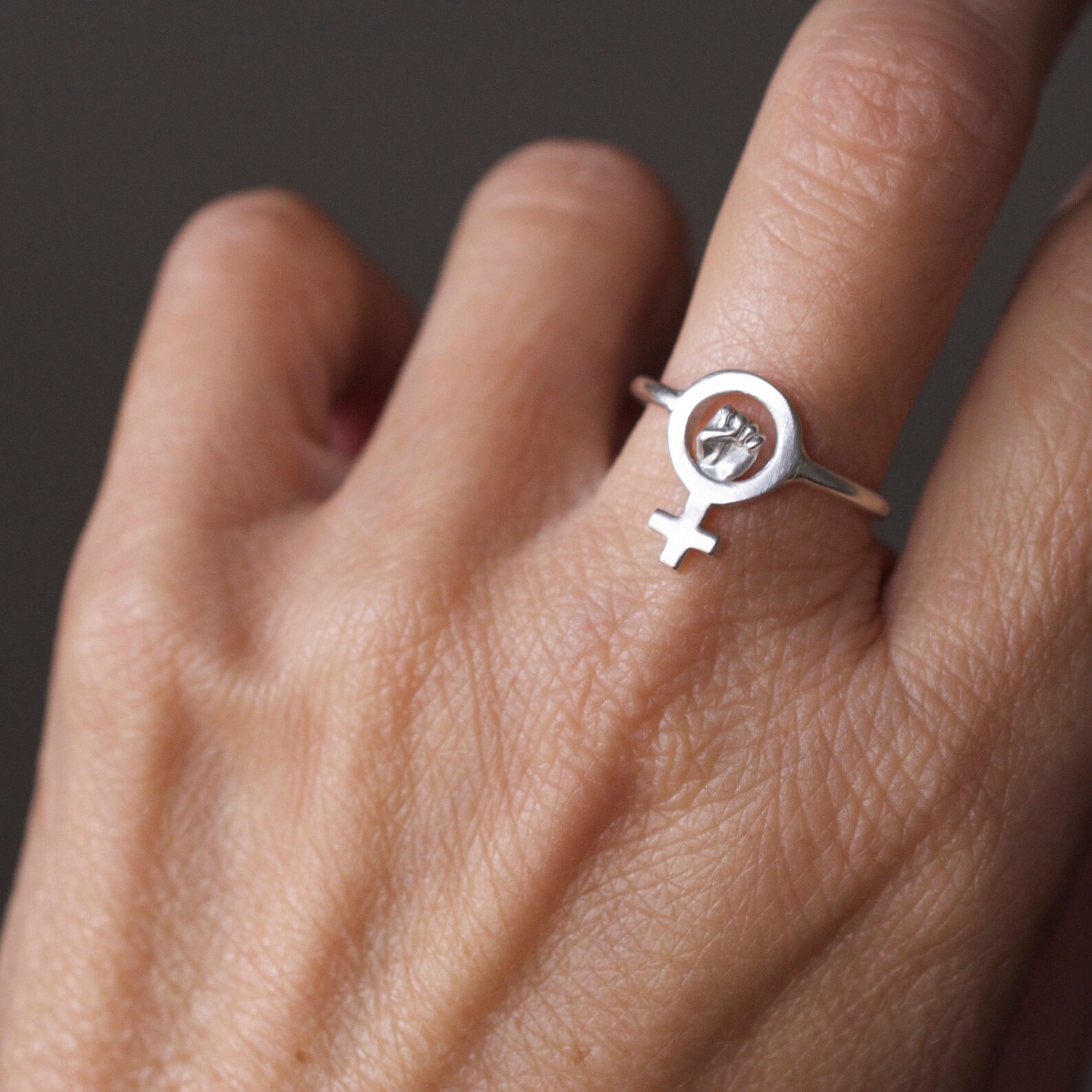 Feminist Symbol Ring Solid 925 Terling Silver Ring Female - Etsy